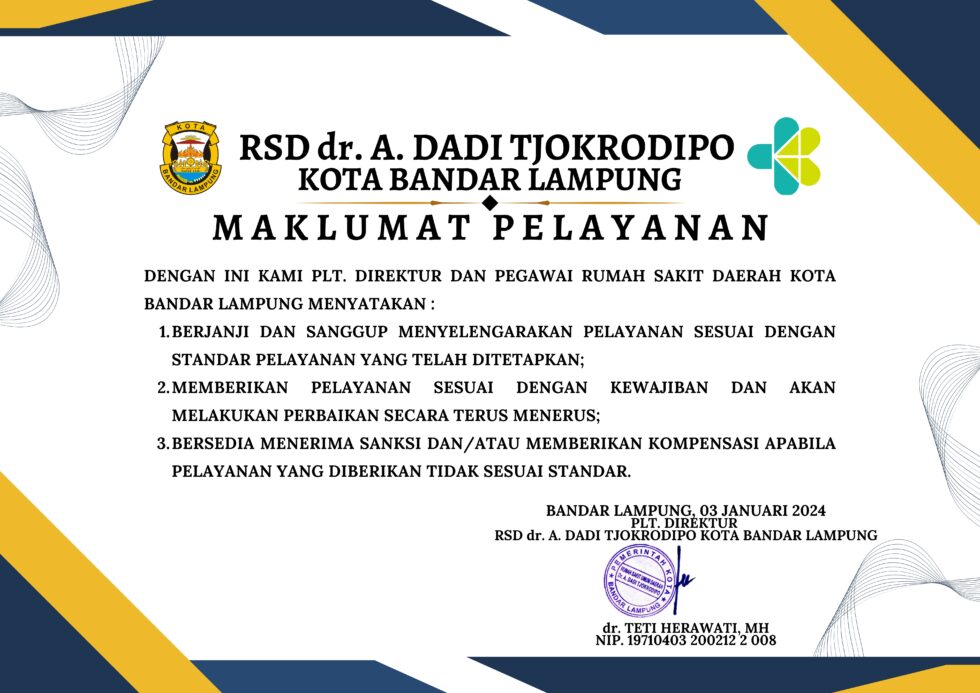 Maklumat Pelayanan | RSUD dr. A. Dadi Tjokrodipo